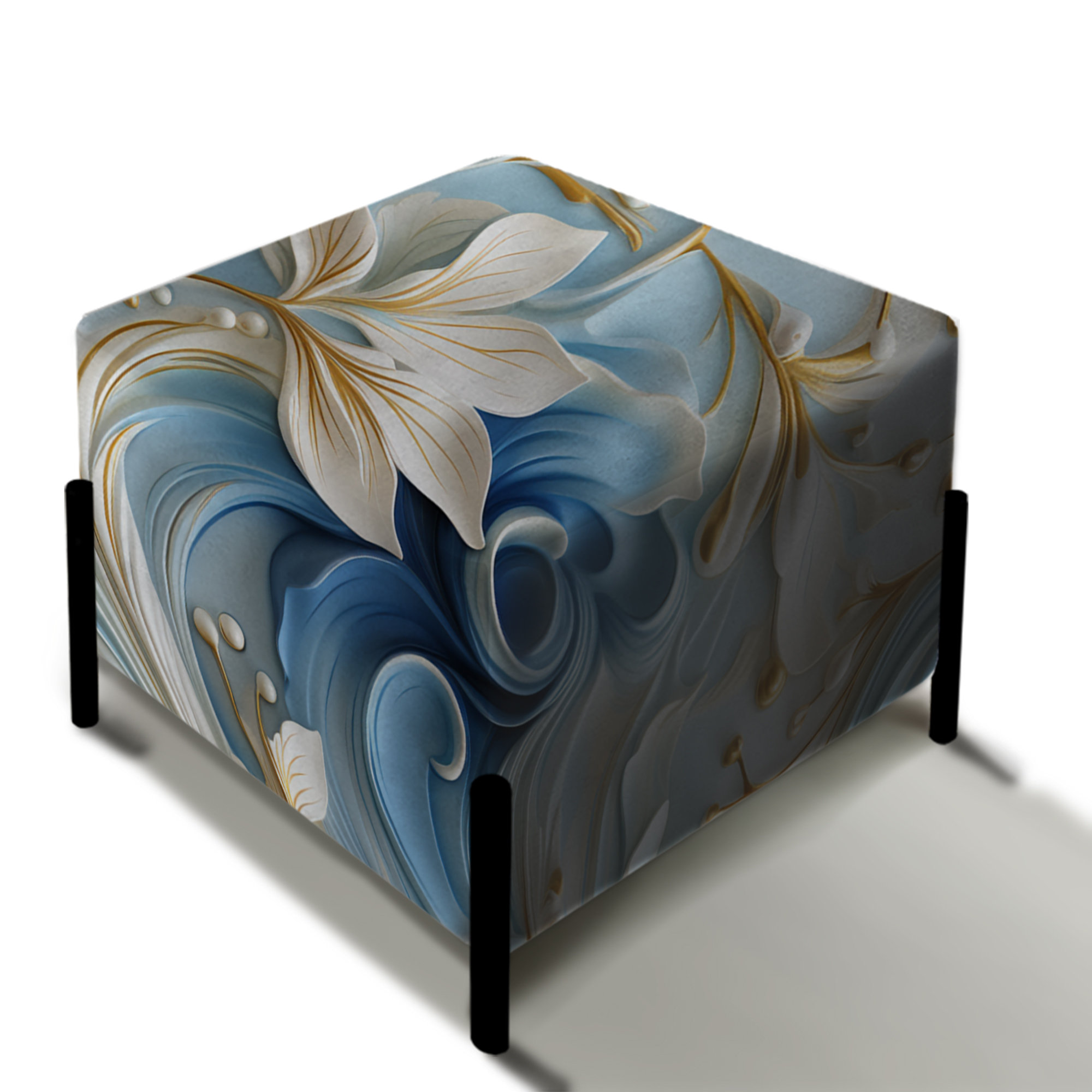 Design Art Ethereal Rococo Swirls Victorian Pattern II - Floral Square ...