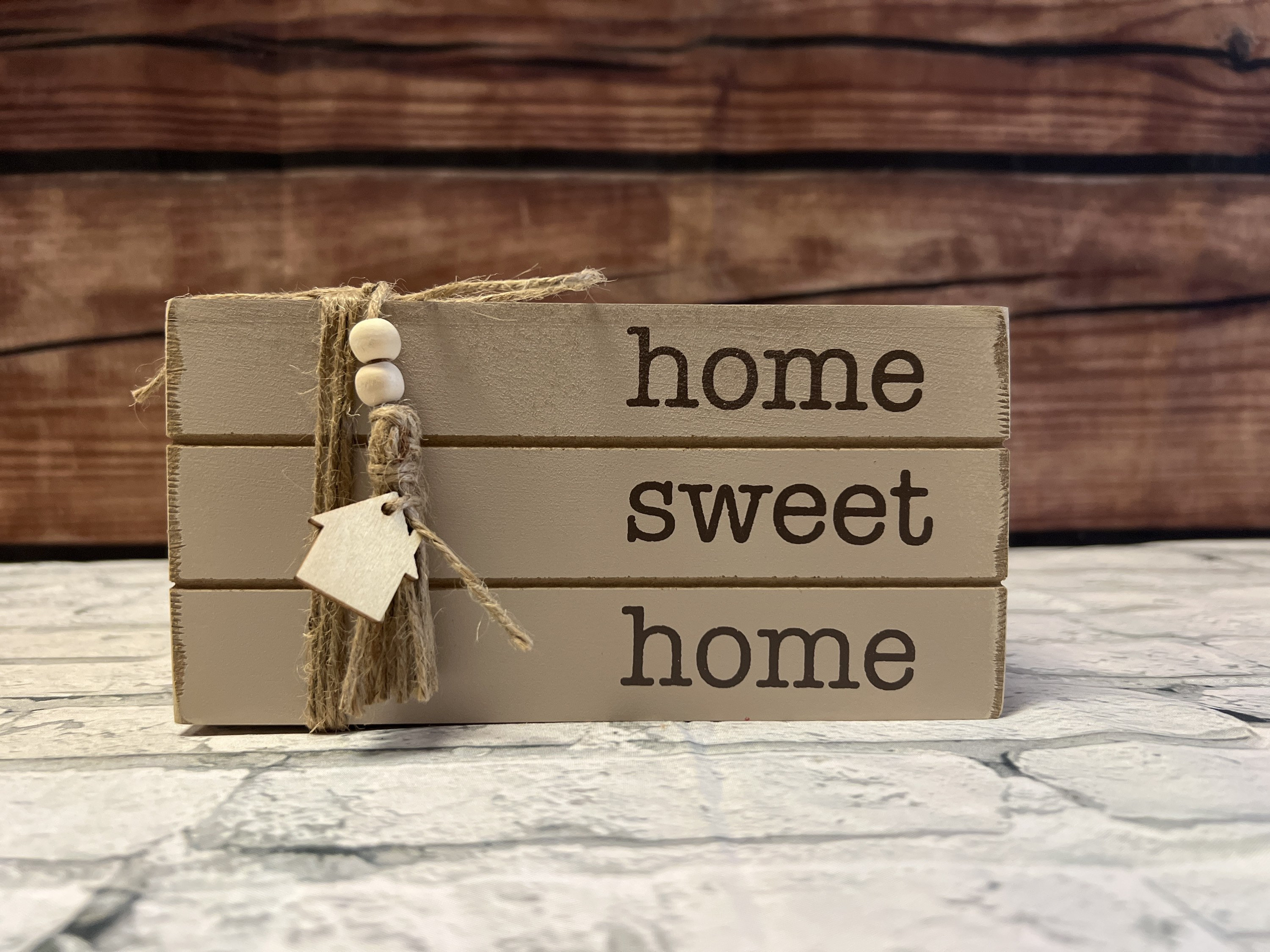 Rosalind Wheeler Home Sweet Home Wooden Book Stack | Wayfair