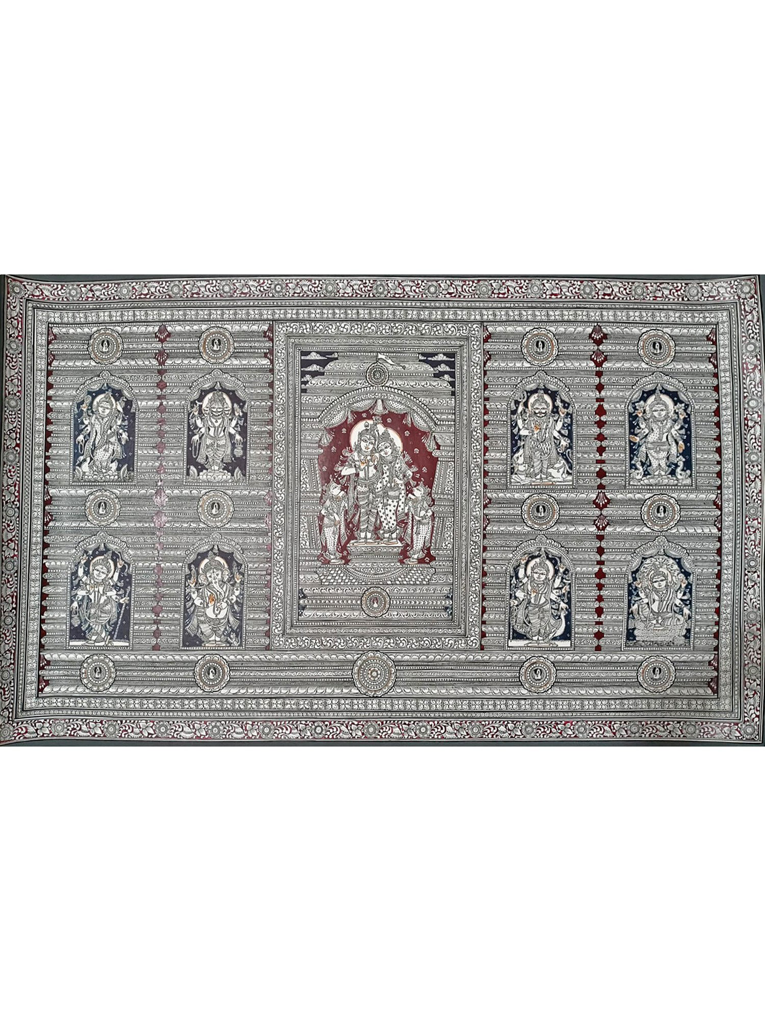 Exotic India Krishna Story With God And Goddess | Pattachitra Painting ...