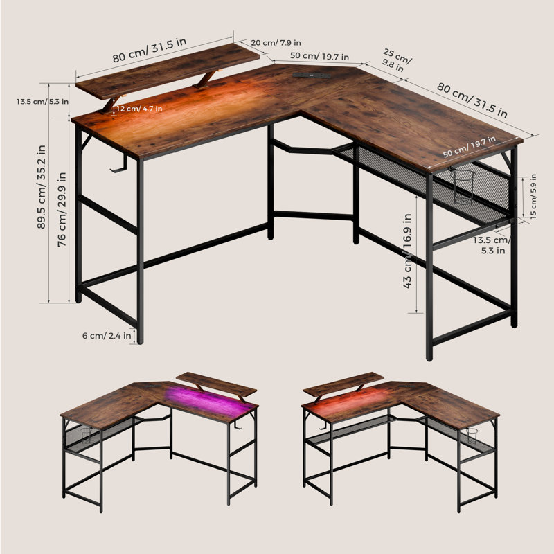 Metro Lane Daown 130Cm W Rectangle Computer Desk | Wayfair.co.uk