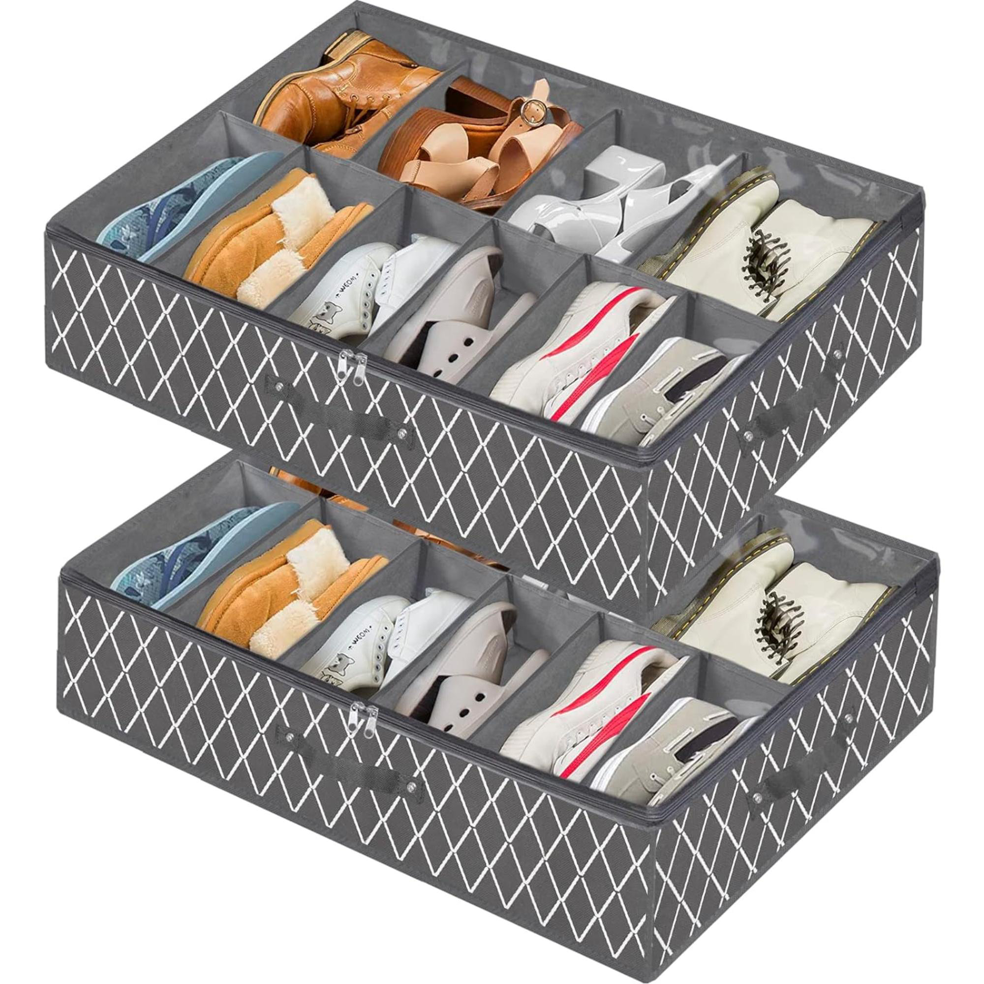Rebrilliant Shoe Organizer Under Bed,Underbed Shoe Storage Boxes Bins ...