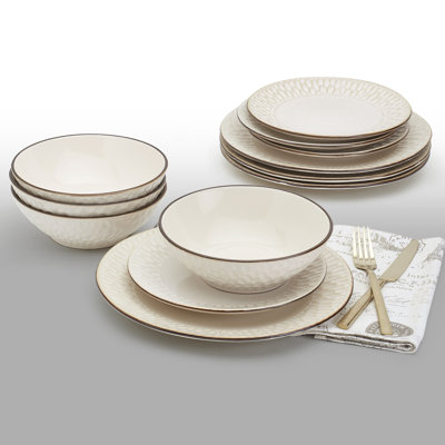 Tabletops Gallery Embossed Dinnerware Tabletops Gallery 12PC Set | Wayfair