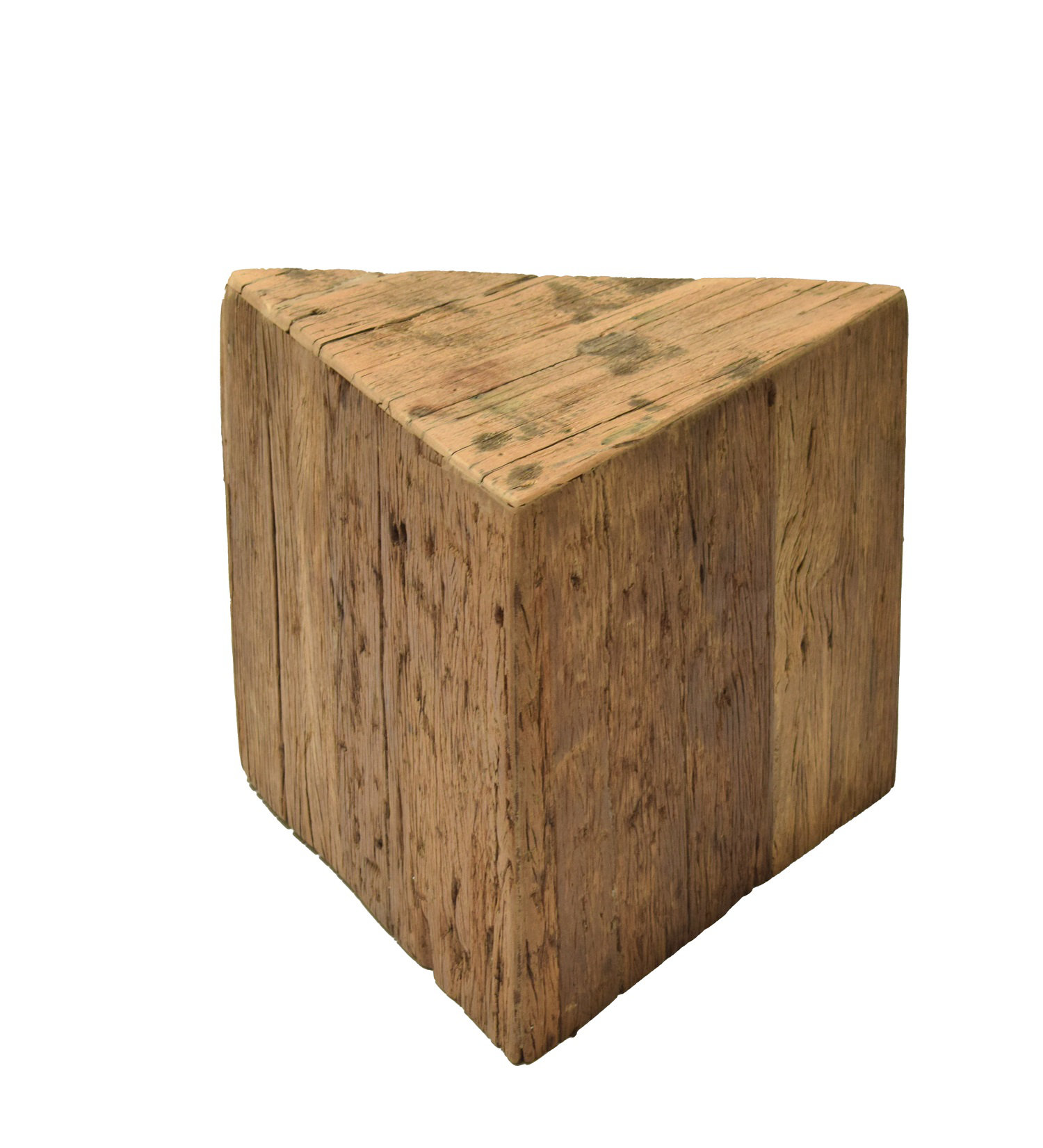 Millwood Pines Small Triangle Side Table Natural Wood H 15" & L 16 ...