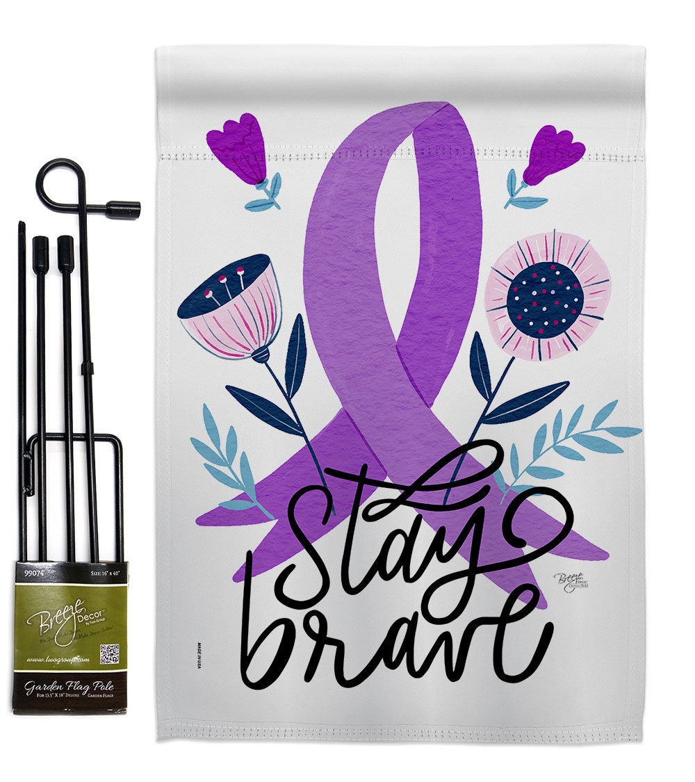 Breeze Decor Stay Brave Garden Flag Set Awareness Support 13 X18.5 ...