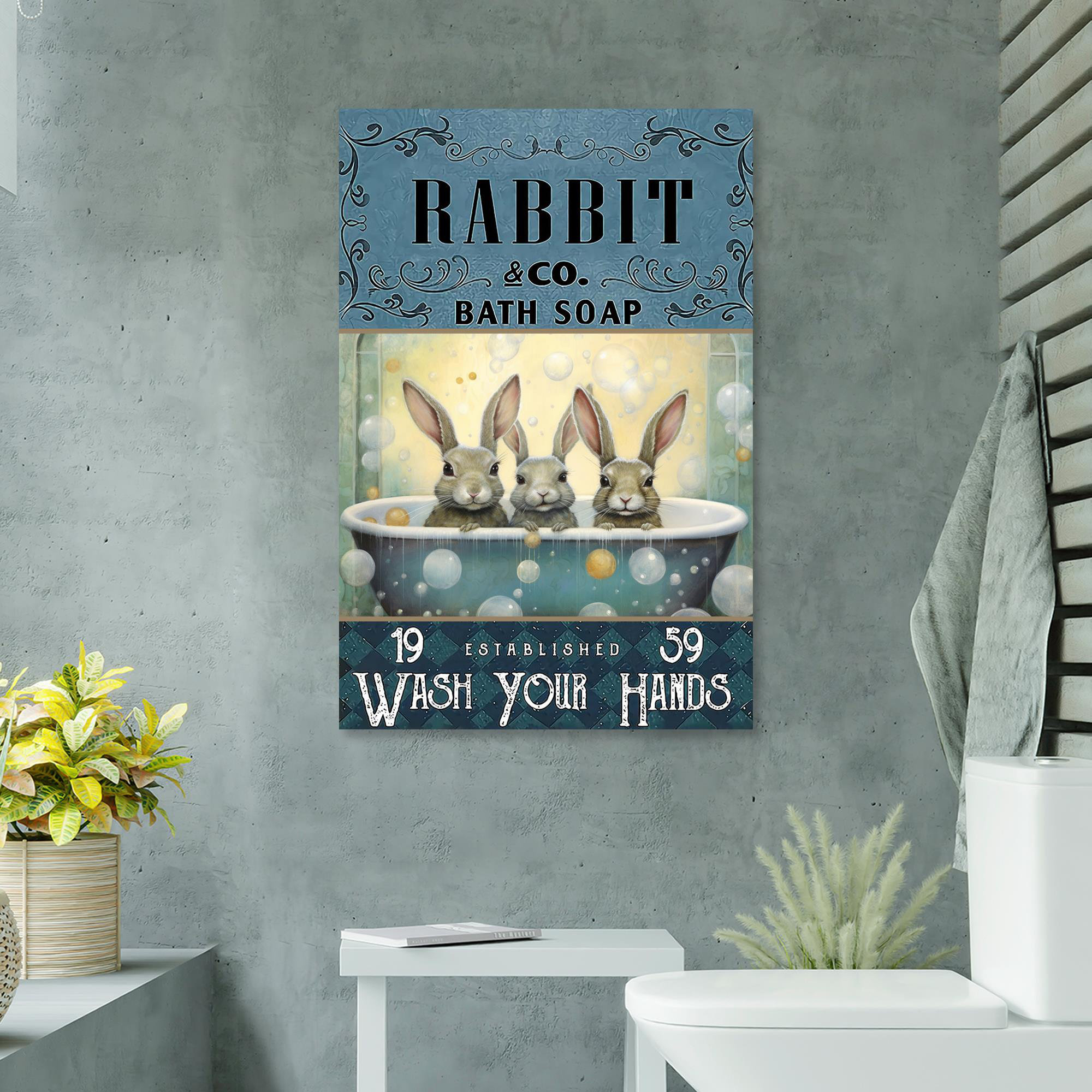 Trinx Rabbit Bath Soap - 1 Piece Rectangle Graphic Art P " Rabbit Bath ...