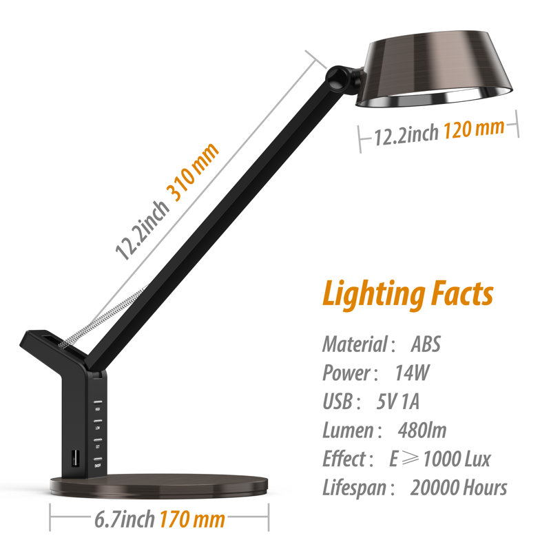 Ivy Bronx Parryville USB Desk Lamp & Reviews | Wayfair