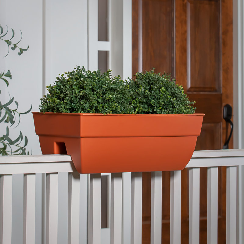 Evergreen Enterprises, Inc 24" Terra Cotta Railing Planter | Wayfair