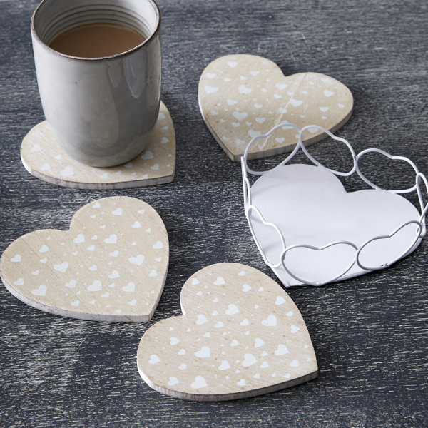 Marlow Home Co. Maia 4 Piece Coaster Set With Holder | Wayfair.co.uk