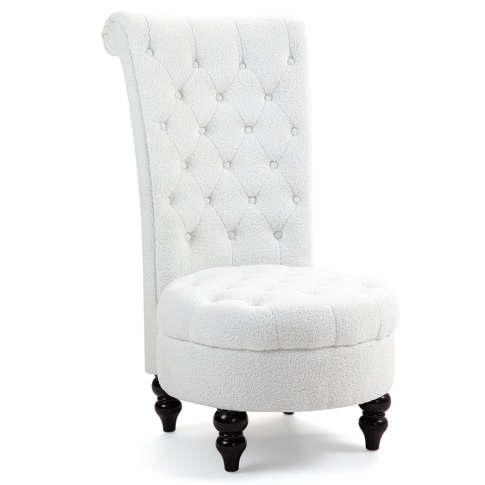 Charlton Home® Tufted Boucle High Wingback Chair | Wayfair