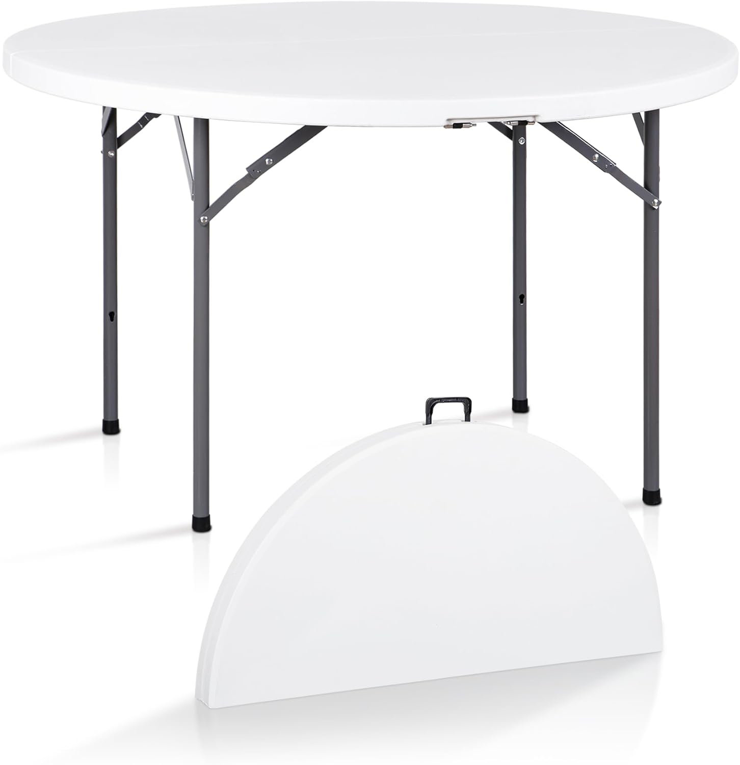 Ebern Designs 4Ft Round Folding Card Table, 48 Inch Indoor And Outdoor ...