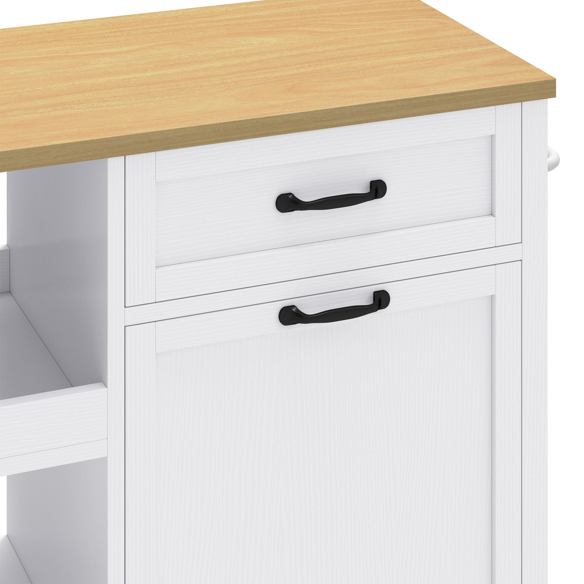 Winston Porter Kitchen Cart Kitchen Trolley With Spice Rack and Tilt ...