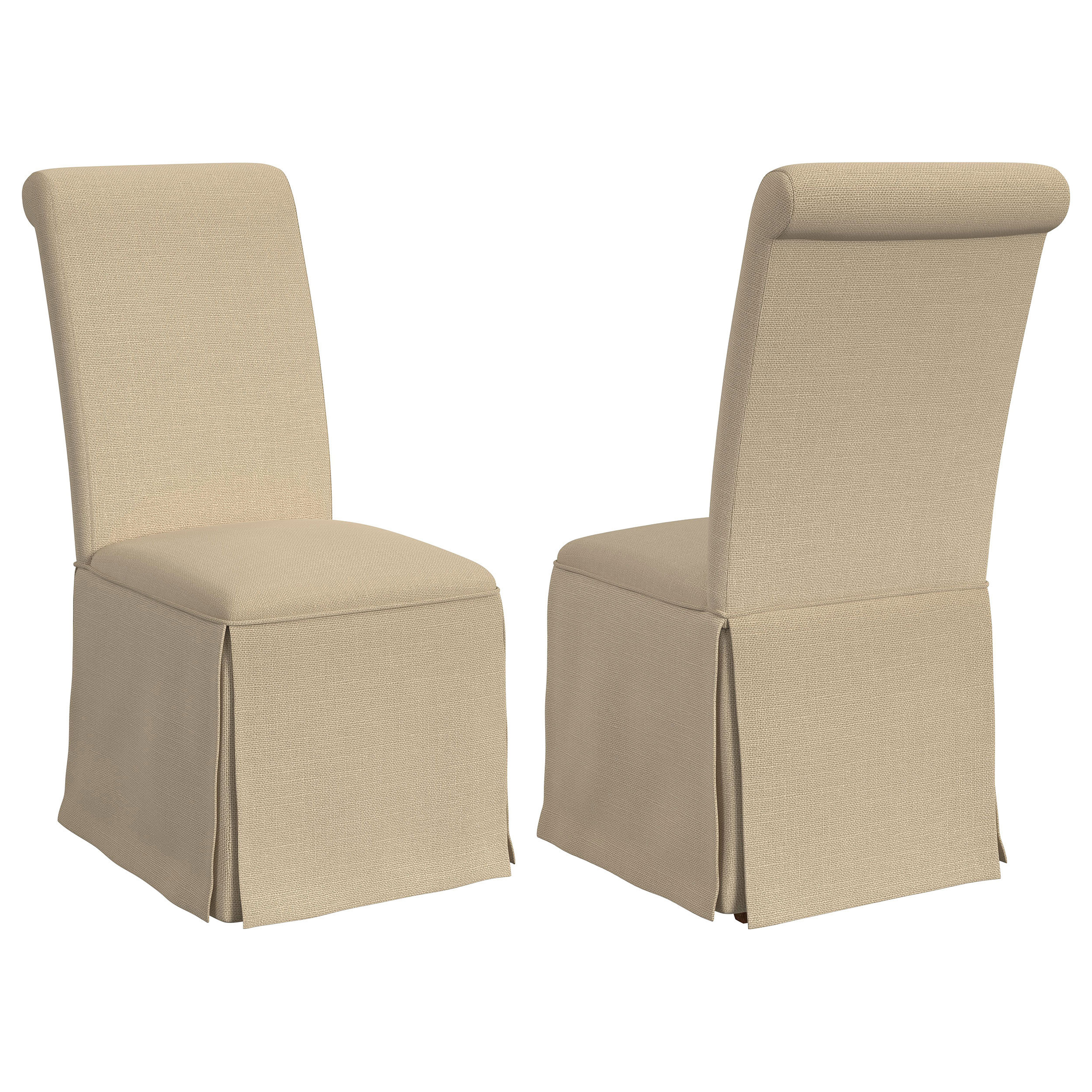 Winston Porter Shawna Upholstered Skirted Dining Chair White (Set of 2 ...