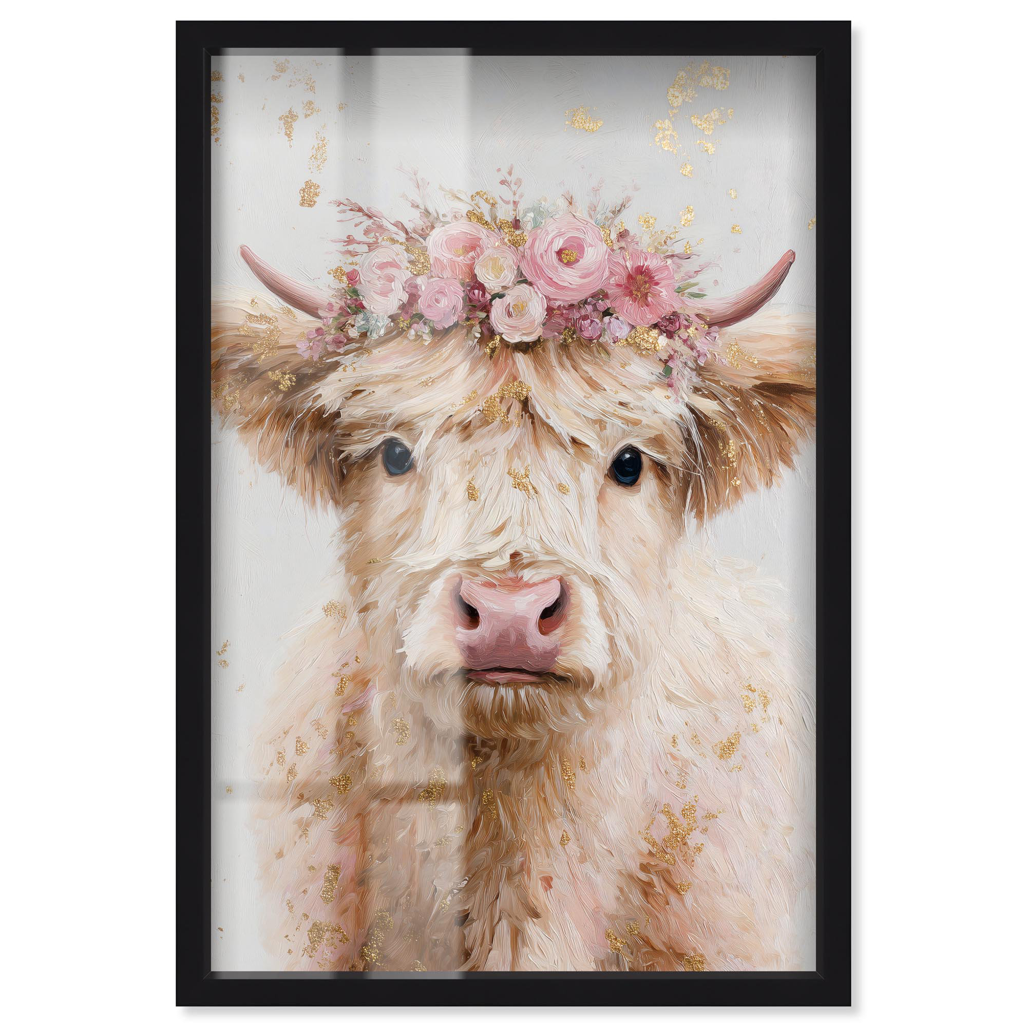 House of Hampton Crowned Cow III Shadowbox Print Farmhouse Wall Decor ...