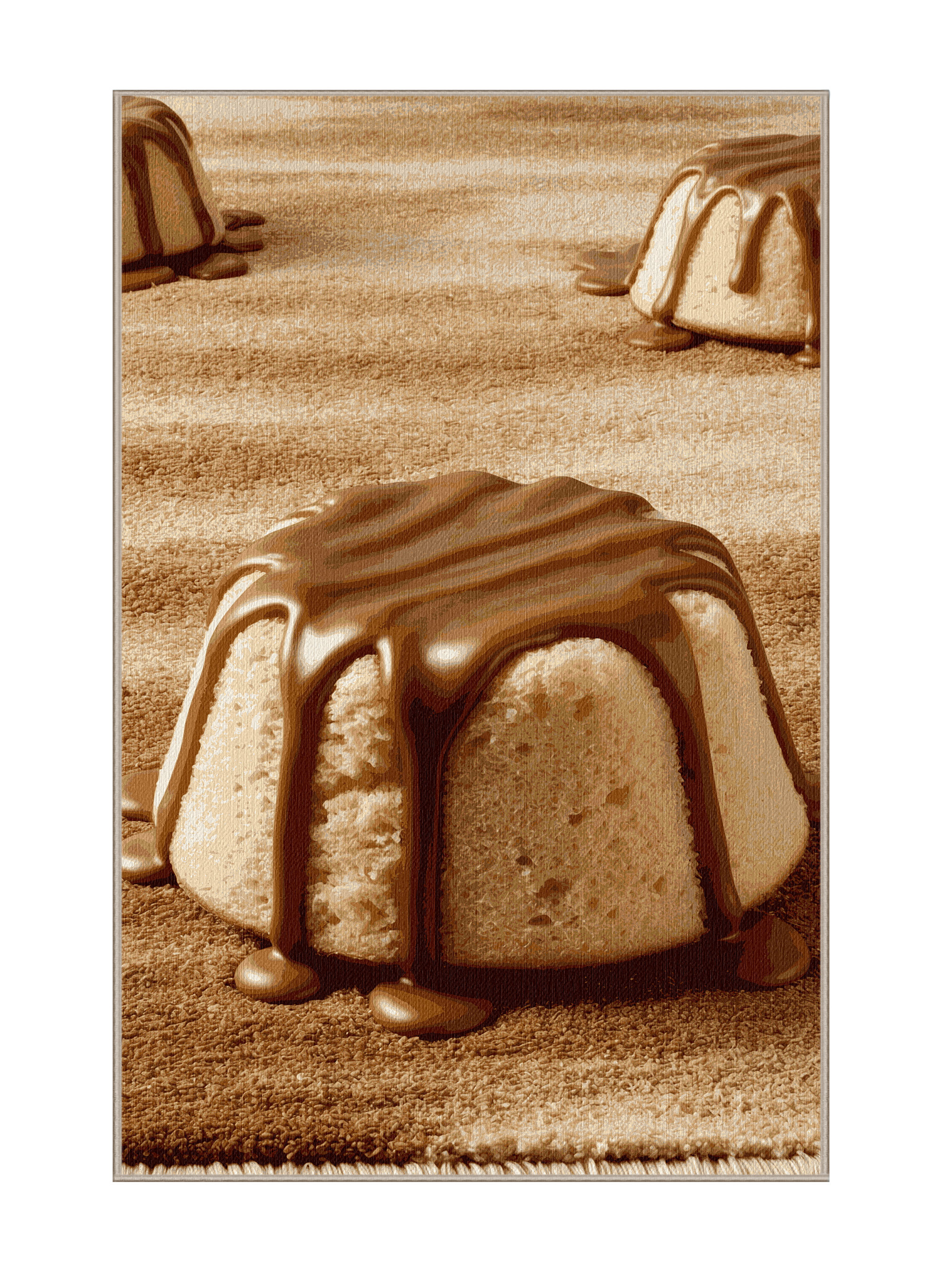 Dakota Fields Washable Sticky toffee pudding Desserts Area Rug | Wayfair