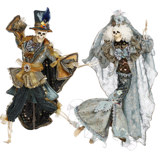 Mark Roberts Fall Inspired 2 Piece Sassy Skeleton Figurine Set | Perigold