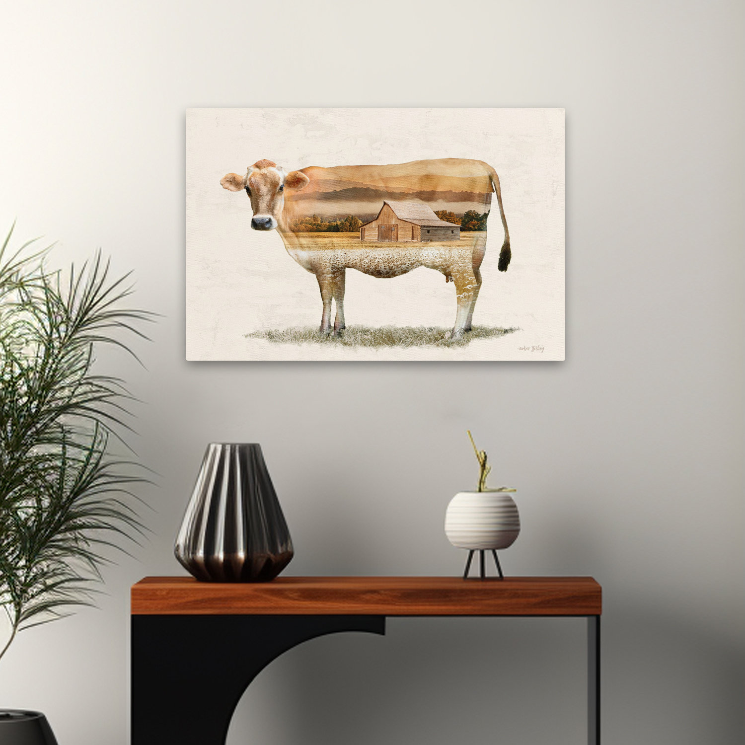 Trend Board Life Landscape Jersey Cow Fusion - Contemporary Cow ...