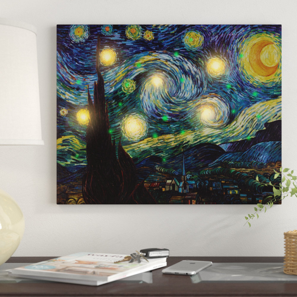 Vault W Artwork 'Starry Night' by Vincent Van Gogh Oil Painting Print ...