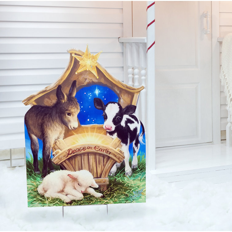 The Holiday Aisle® Born in a Manger Yard Sign & Reviews | Wayfair
