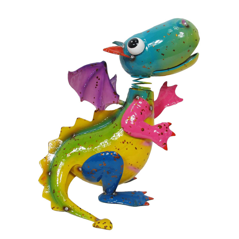 Ebern Designs Boyter Baby Dragon Metal Garden Statue | Wayfair