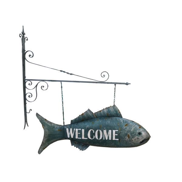ZaerLtdInternational 60" Long Large Hanging Fish 2-Piece Wall Décor ...