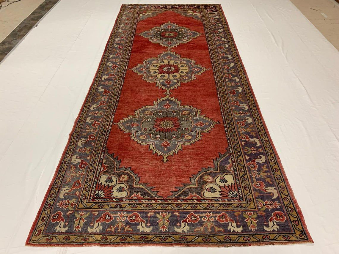 Bungalow Rose 5X11 Vintage Anatolian Handmade Dowry Distressed Turkish ...