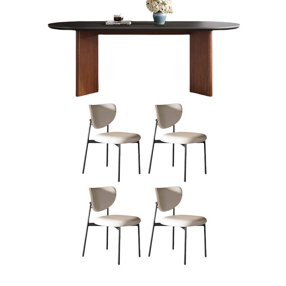 Your Favorite Celebrities Retro oval rock plate dining table and chair ...