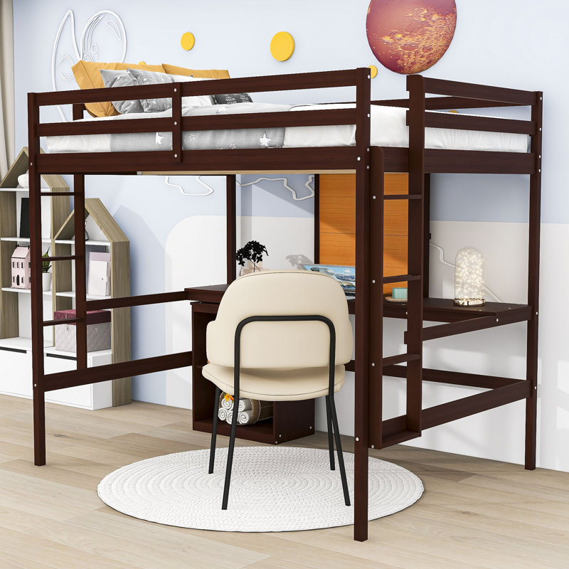 Harriet Bee Hayott Loft Bed Bed with Built-in-Desk by Harriet Bee | Wayfair