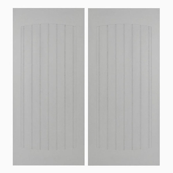 SwingingCafeDoors Beadboard Manufactured Wood Primed Cafe/Saloon Door ...