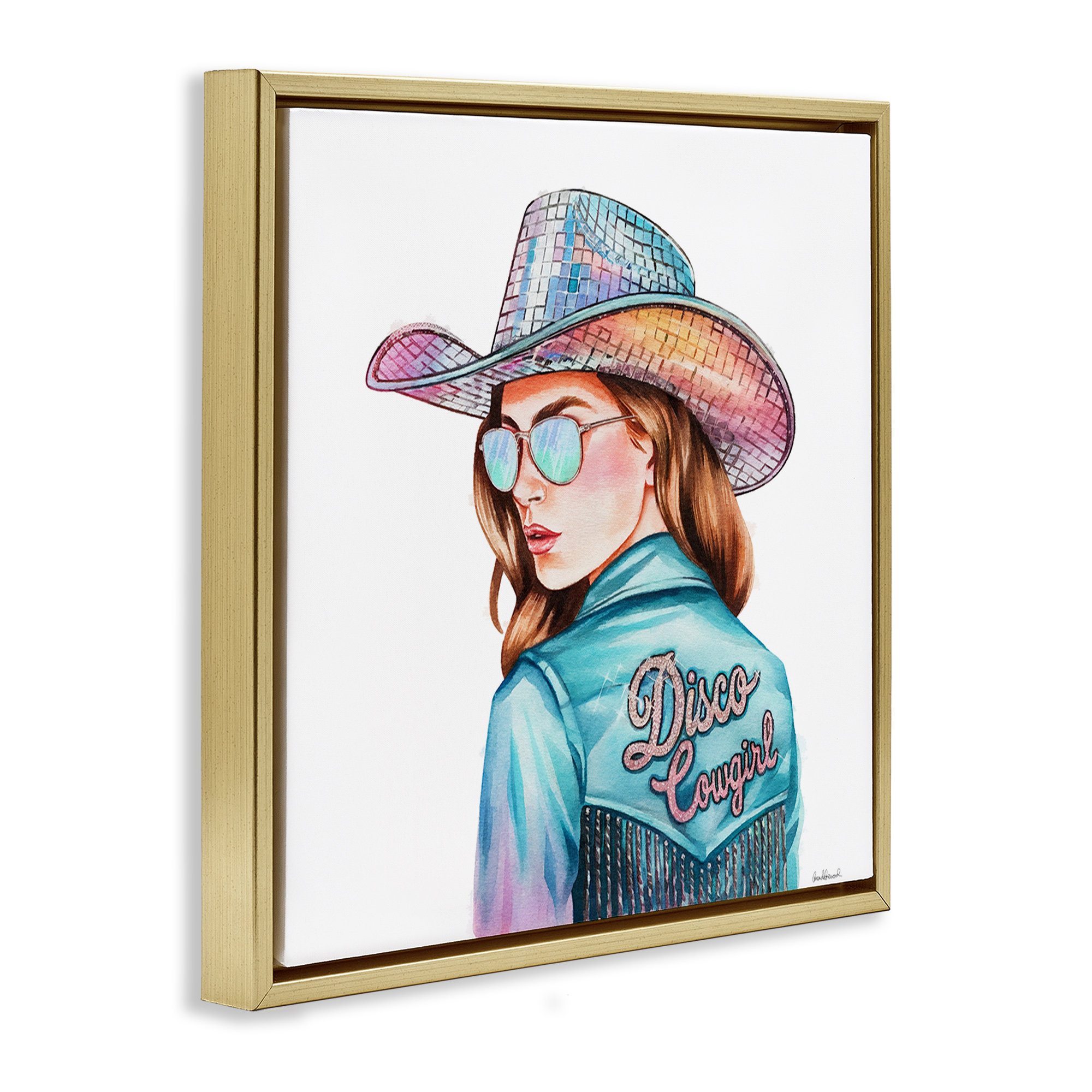 Mercer41 Disco Cowgirl Portrait Floating Frame, design by Amanda ...