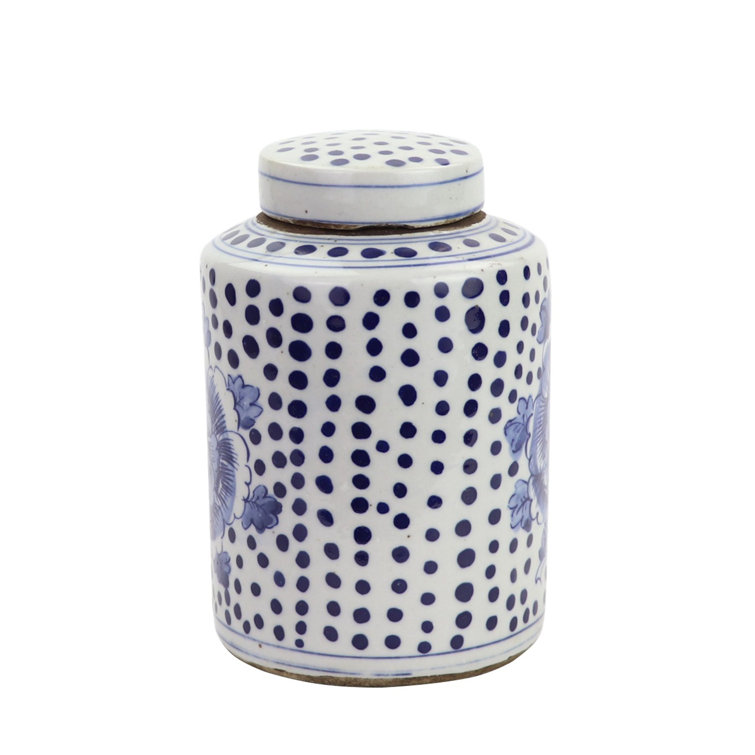 Legend of Asia 1 qt. Mini Peony Dots Small Jar | Wayfair