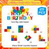 The Party Aisle Building Blocks Cake Topper, 24 Pcs Building Block ...