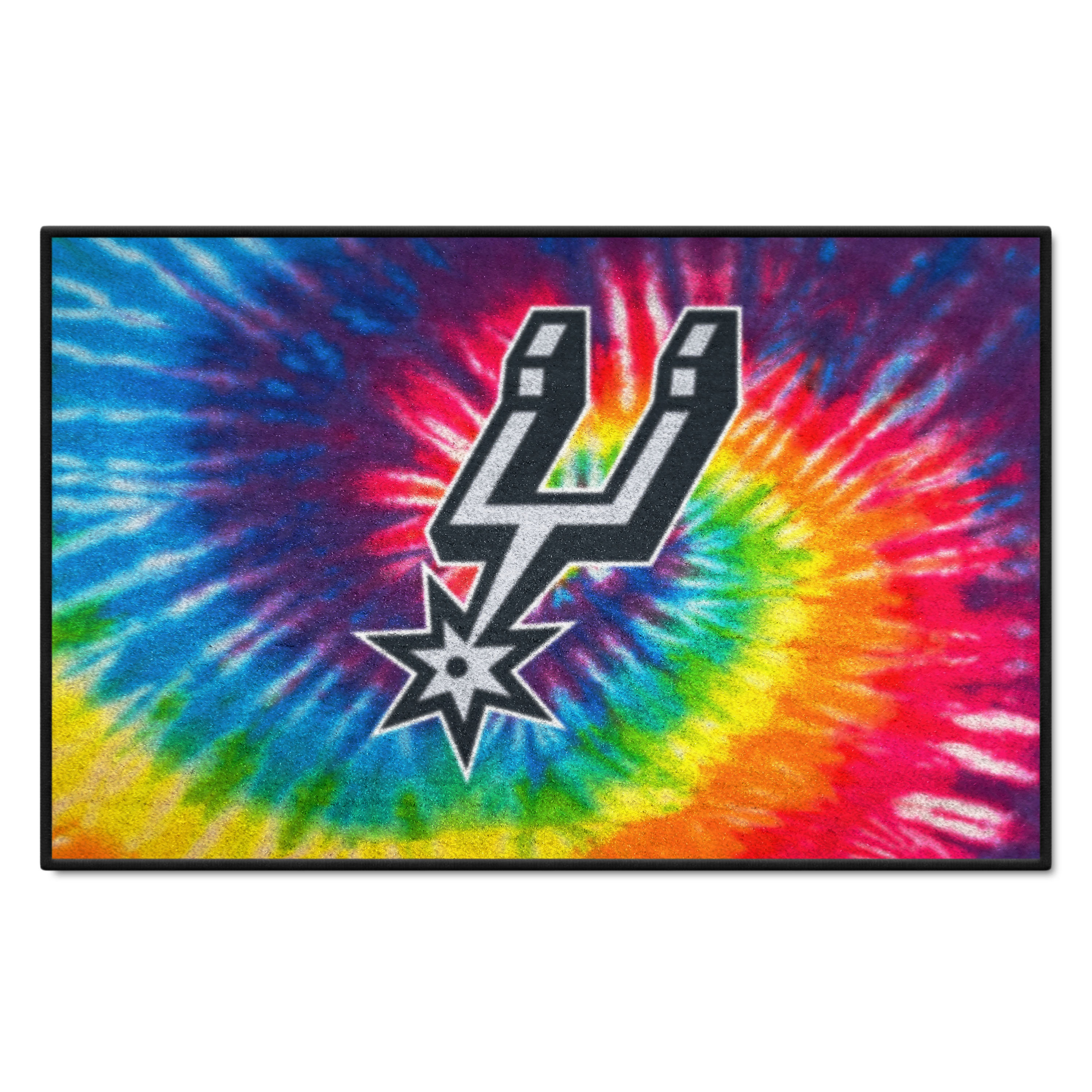 FANMATS San Antonio Spurs Tie Dye 30" x 19" Non-Slip Indoor Door Mat ...