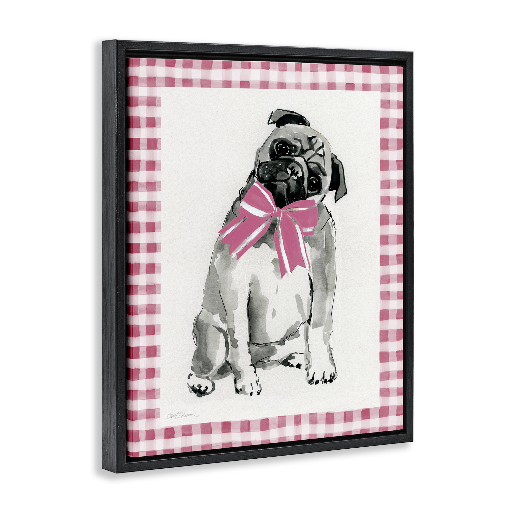 Ophelia & Co. Pug with Plaid Border Canvas Wall Art by Carol Robinson ...