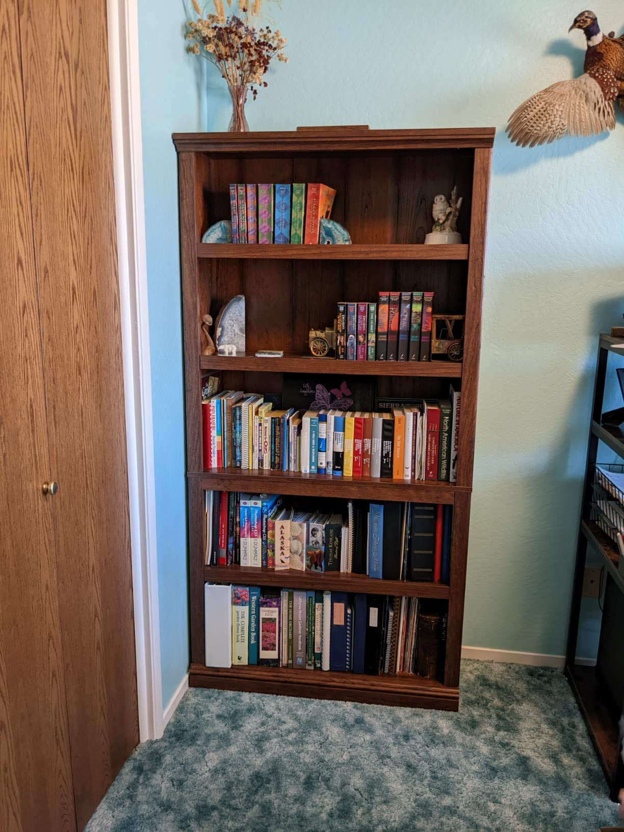 Loon Peak® 5-Shelf Washington Cherry finish Bookcase | Wayfair