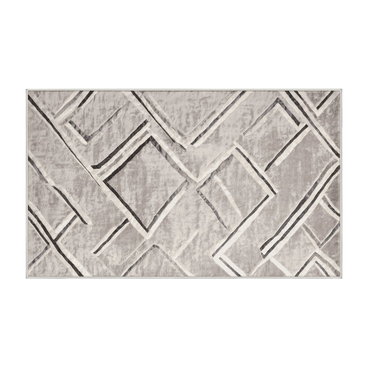 Wrought Studio Machine Washable Beige Area Rug | Wayfair