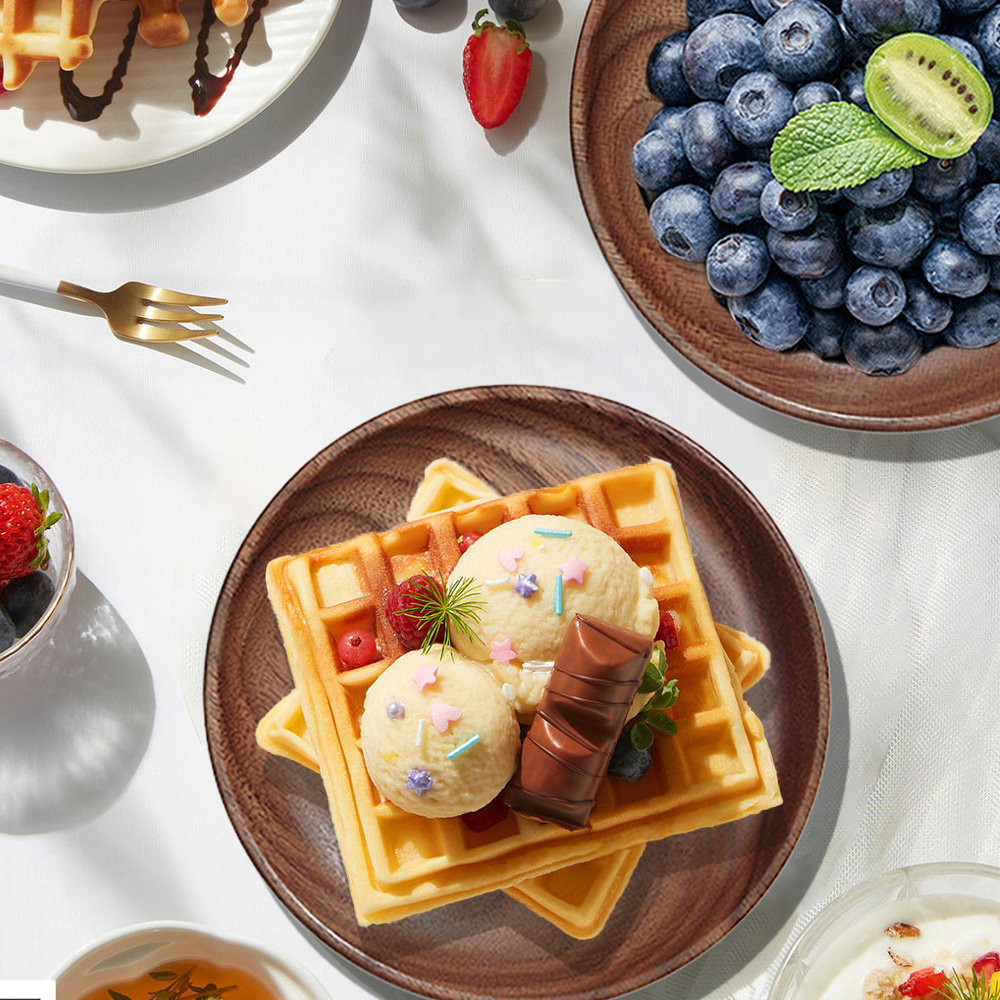 Millwood Pines 21 Tech Solutions Walnut Wood Dinnerware Set | Wayfair