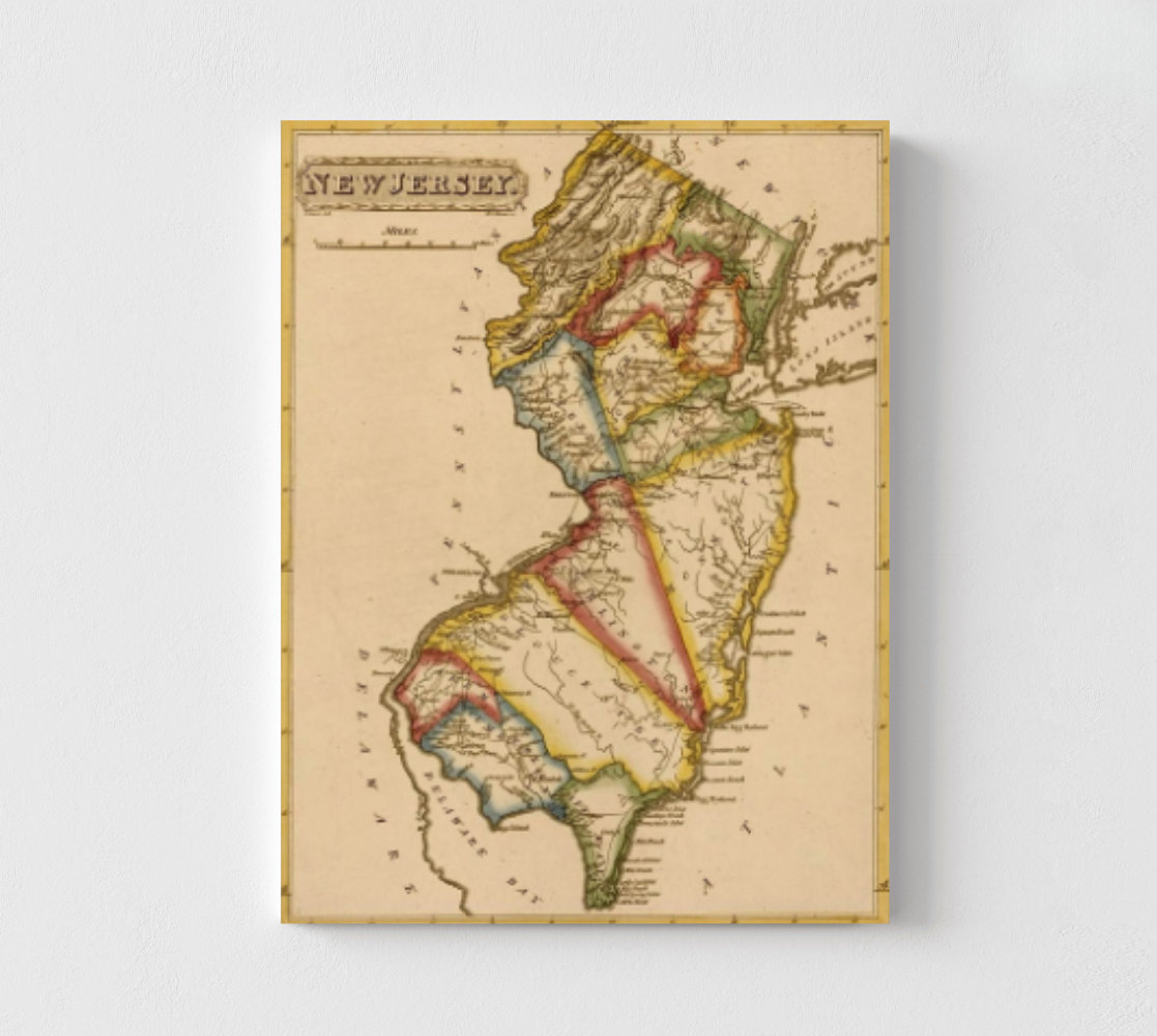 WeFrameArt New Jersey 1817 By Vintage Maps, Antique Map Of New Jersey ...