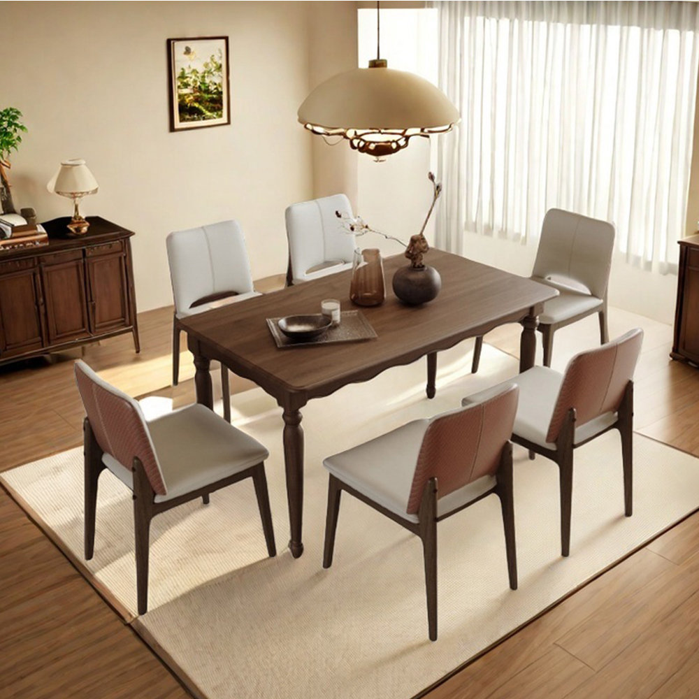Beicang Home Solid wood walnut dining table set | Wayfair