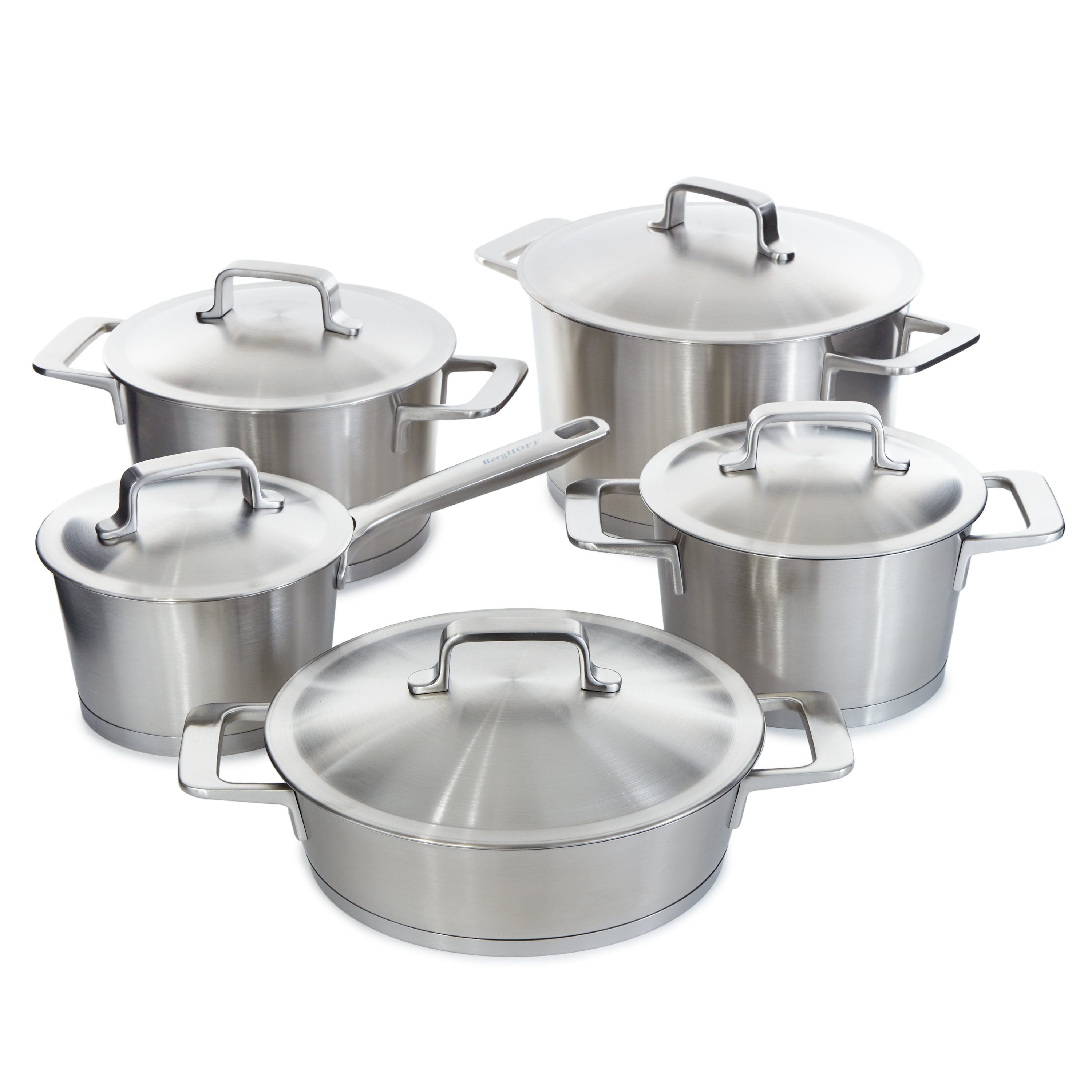 BergHOFF DiNA Meta 10pc Recycled 18/10 Stainless Steel Cookware Set ...