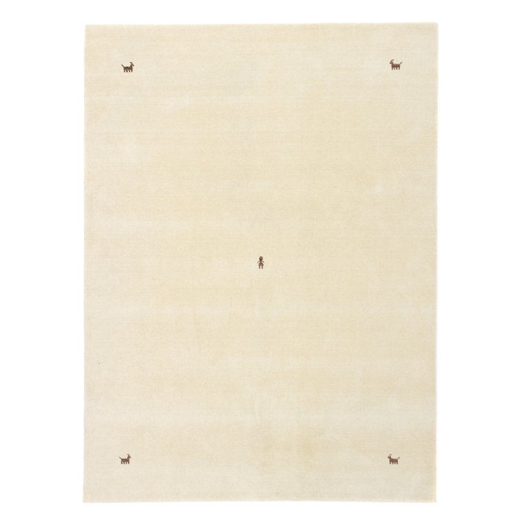 Ebern Designs Ifat Gabbeh Machine Tufted Wool Beige Indoor/Outdoor Rug ...