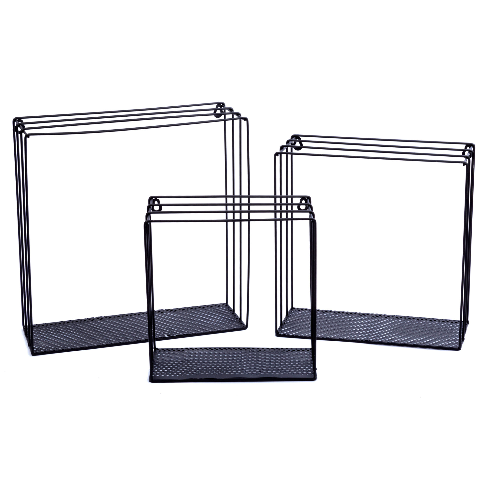 Rebrilliant 3 Piece Square Metal Cube Shelf with Adjustable Shelves ...