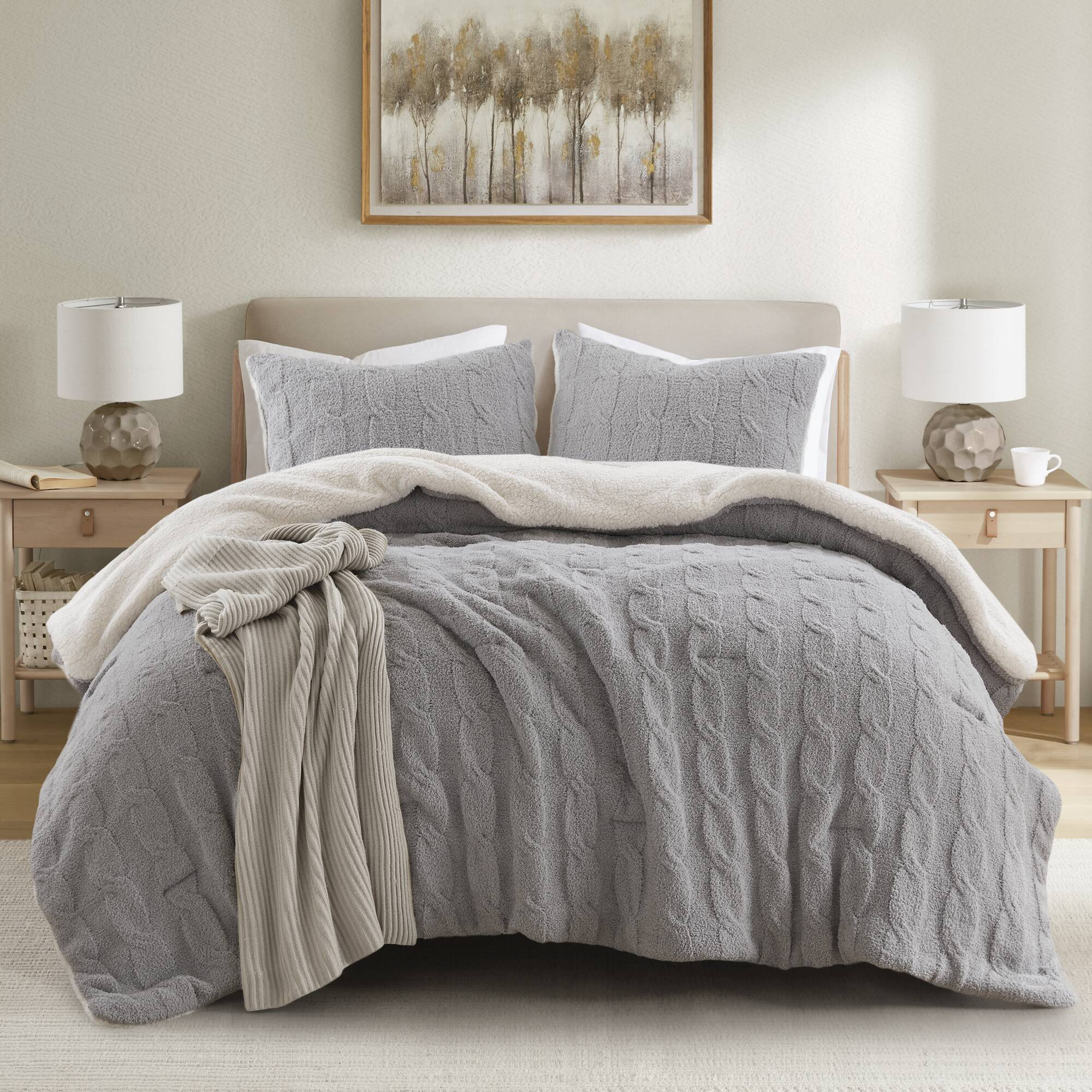 Madison Park Riordan Cable Knit Chenille Comforter Set & Reviews | Wayfair