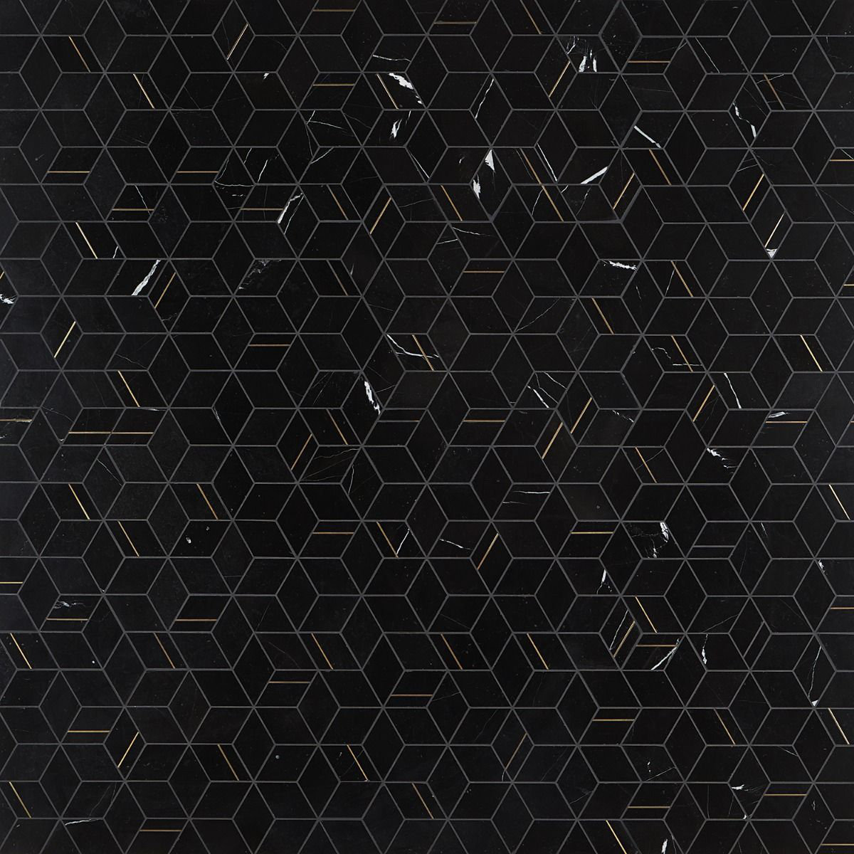 Bond Tile Utopia 14" x 12" Marble and Brass Geometric Mosaic Wall Tile ...