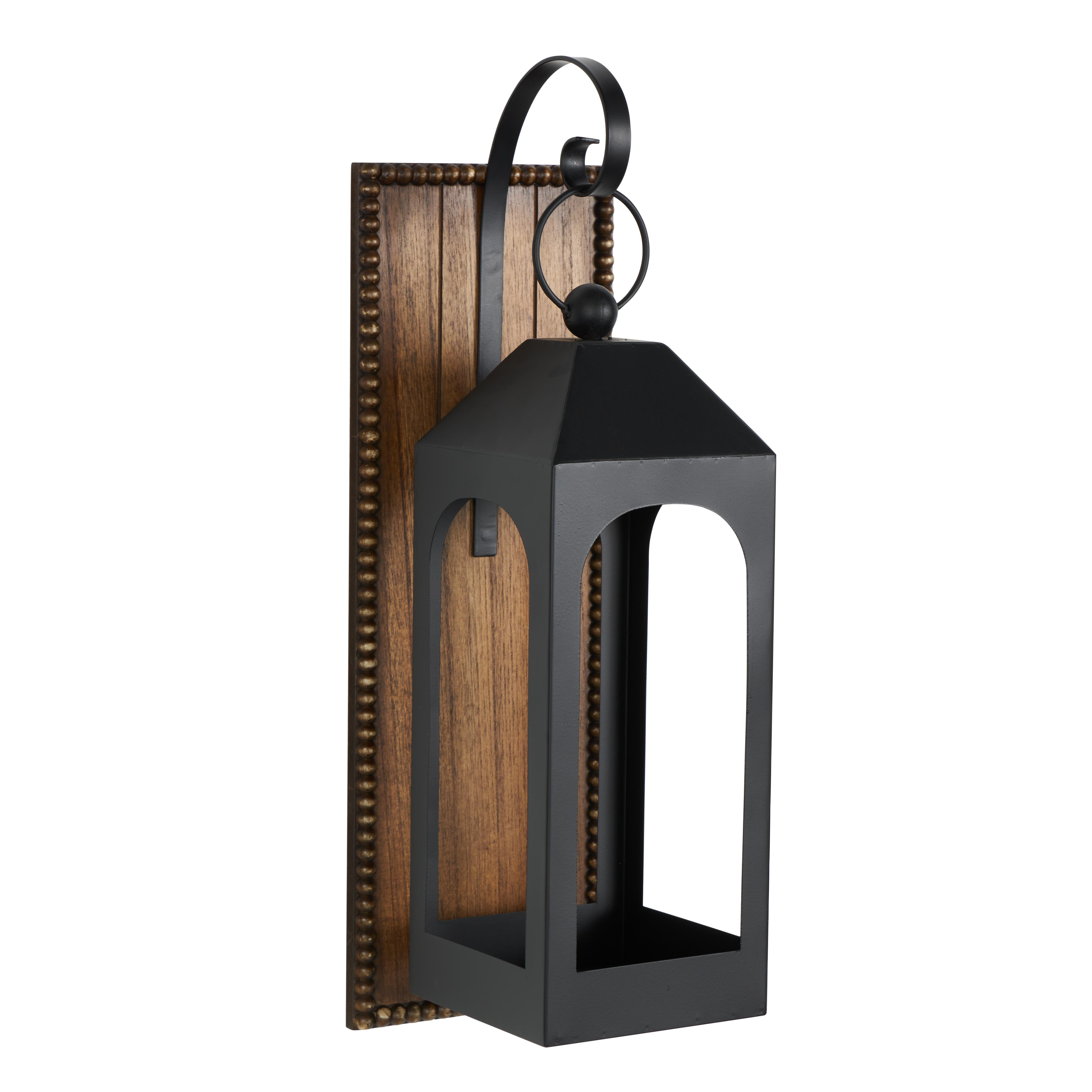 17 Stories Metal Suspended Arched Indoor Outdoor Black Wall Sconce with ...