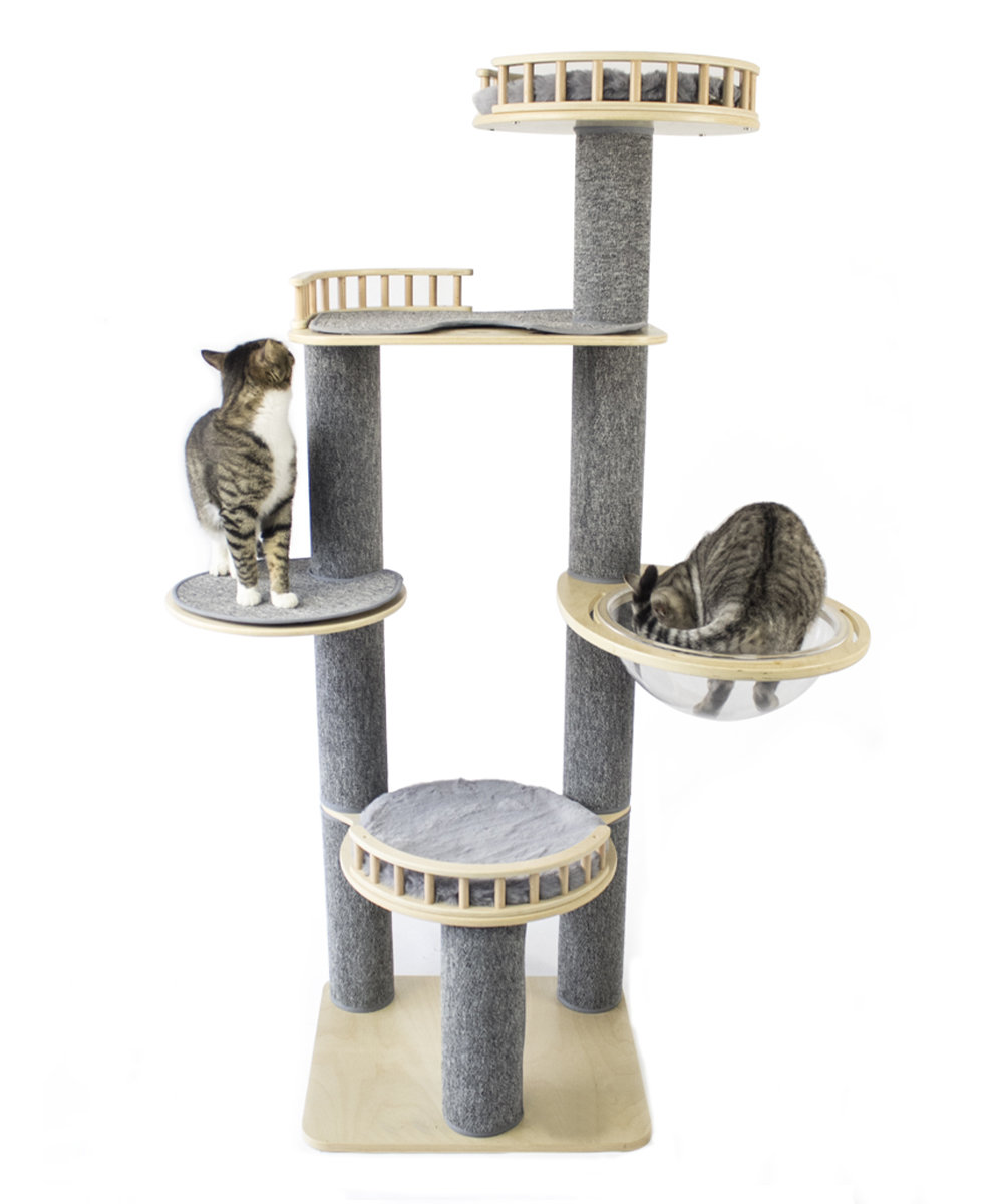 Dainty Table 66.93" Grey Soild Wood Cat Trees - Wayfair Canada