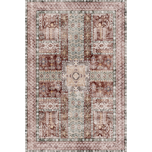 Bungalow Rose Washable Area Rug Rust Red Soft Accent Rugs Vintage ...
