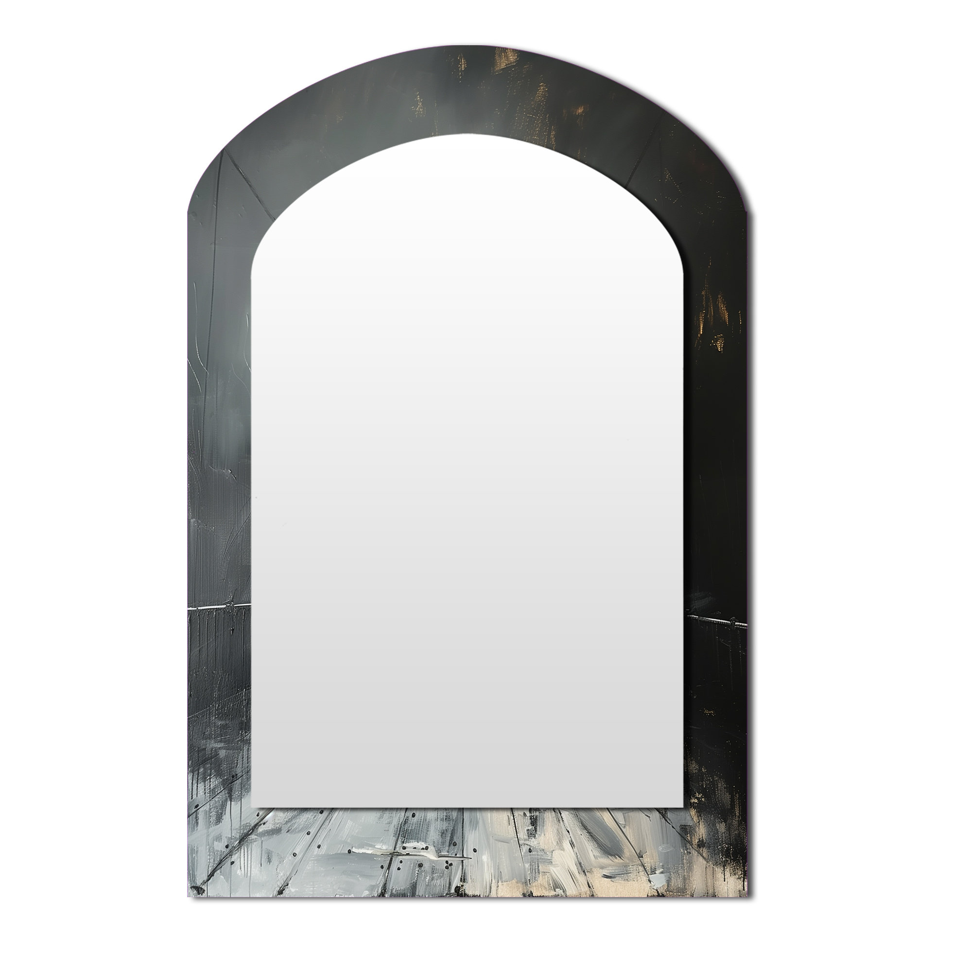 East Urban Home Grey white monochrome winter Suspension Bridge ...