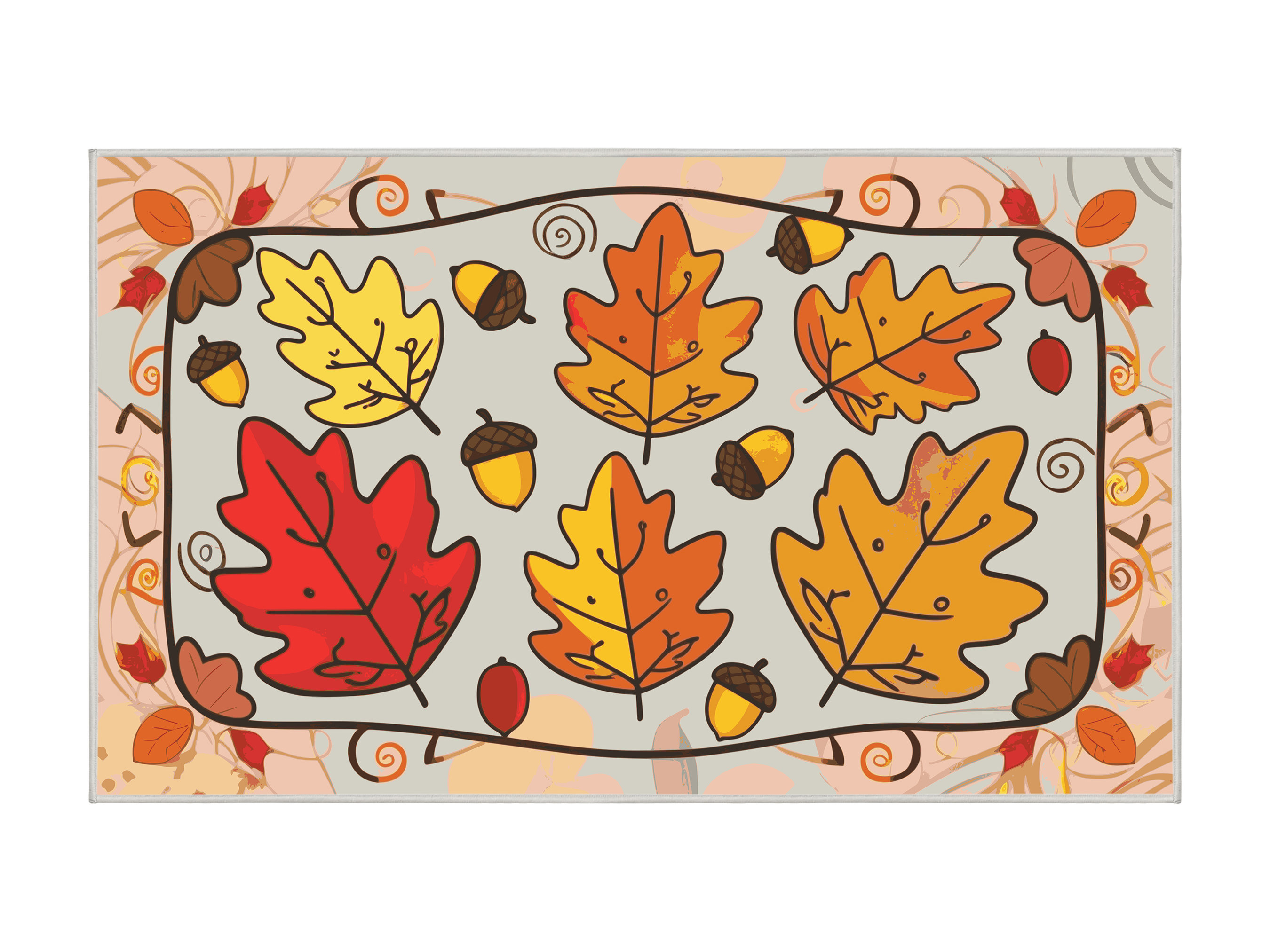 The Holiday Aisle® Washable Thanksgiving Fall Season Holiday Rug | Wayfair