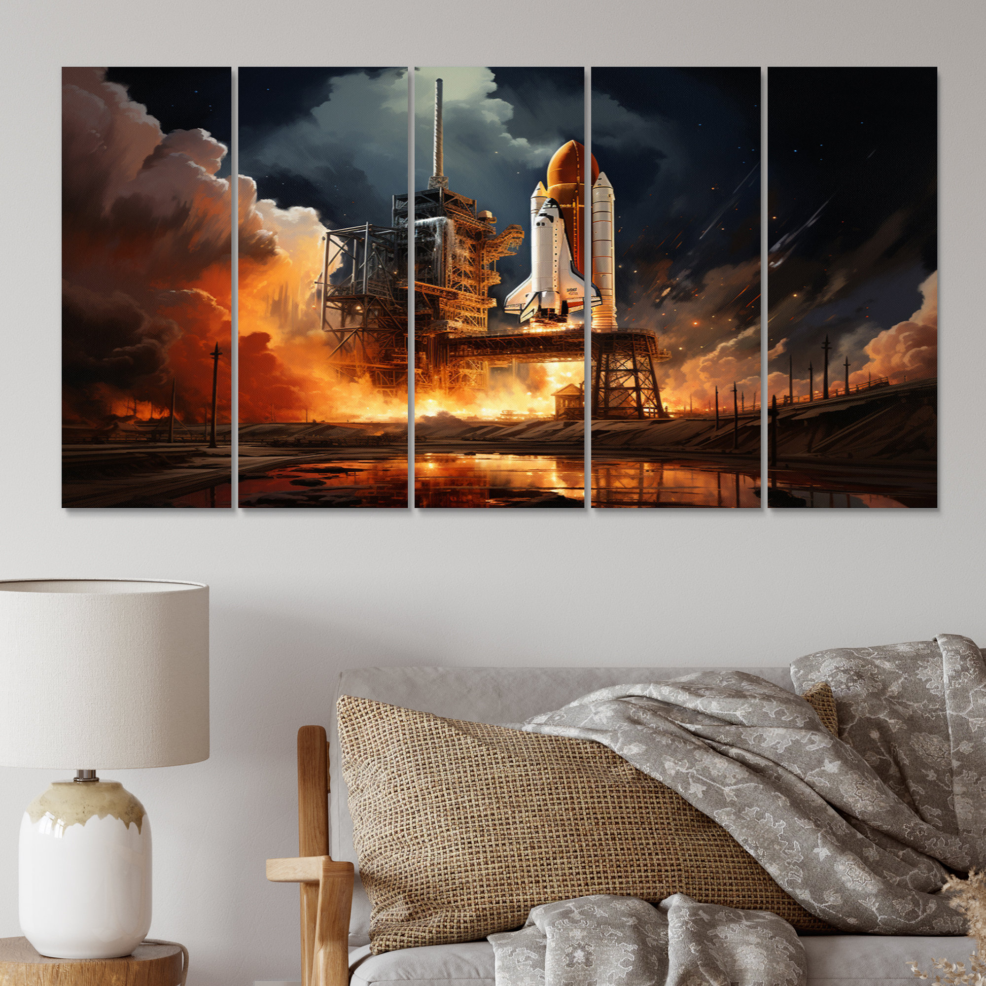 17 Stories Space Shuttle Captivating Night Launch III - Space Shuttle ...