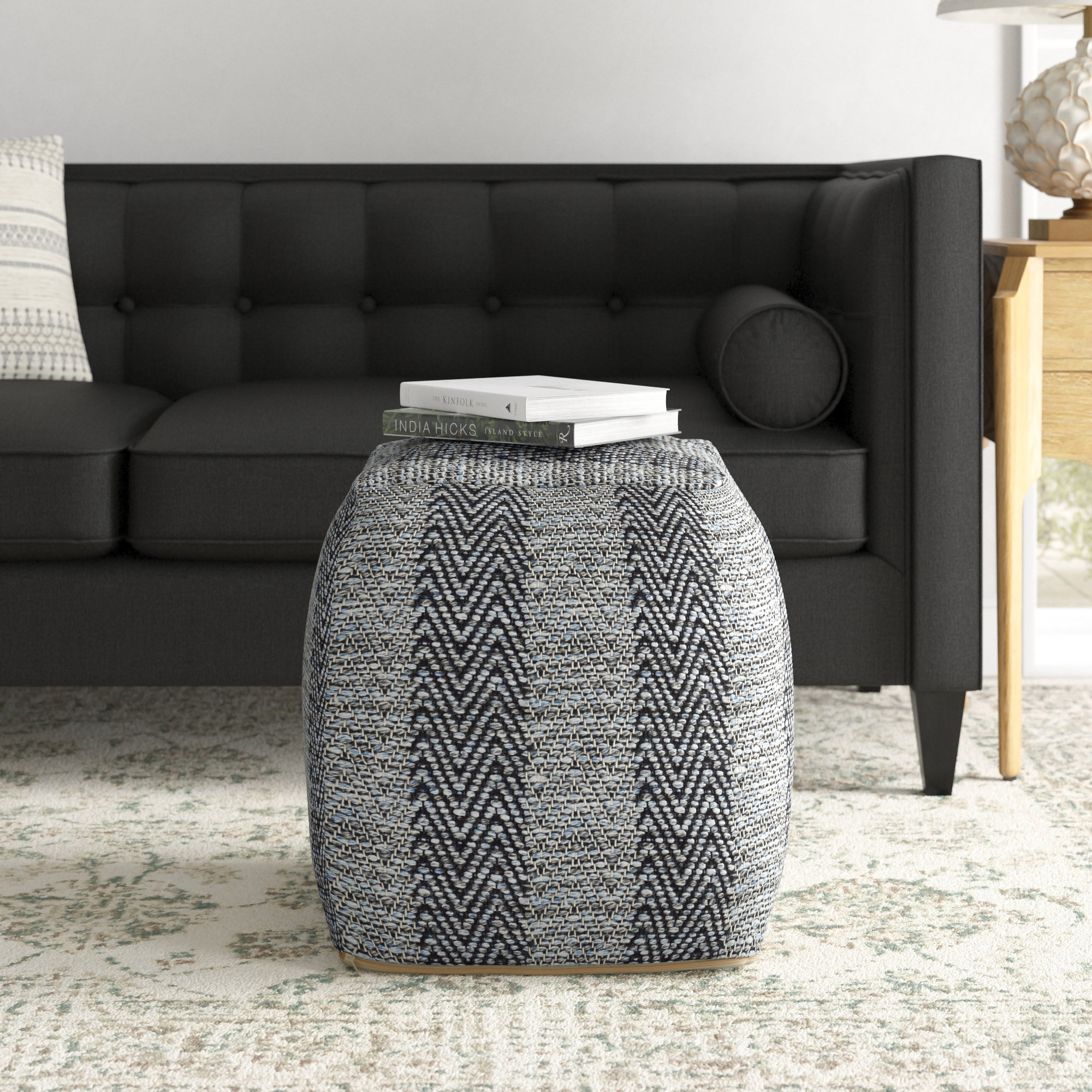 Langley Street Innsbrook Cole And Grey Bohemian Fabric Pouf - Wayfair ...